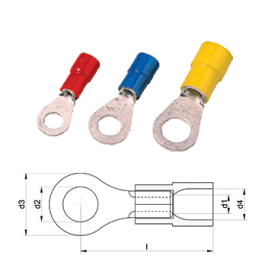 INTERCABLE - Papuc inelar preizolat, Roșu, 0,5-1,5mm², 4 Ø mm, (1 SET ...